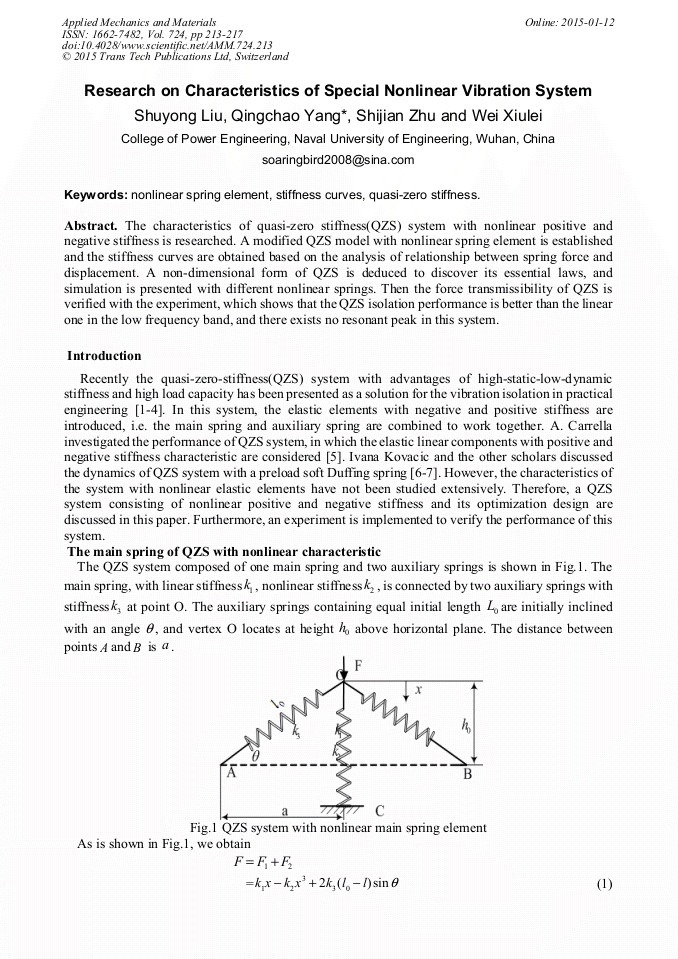 Research on Characteristics of Special Nonlinear Vibration System ...