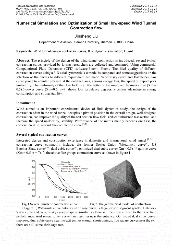 Numerical Simulation and Optimization of Small Low-Speed Wind Tunnel ...