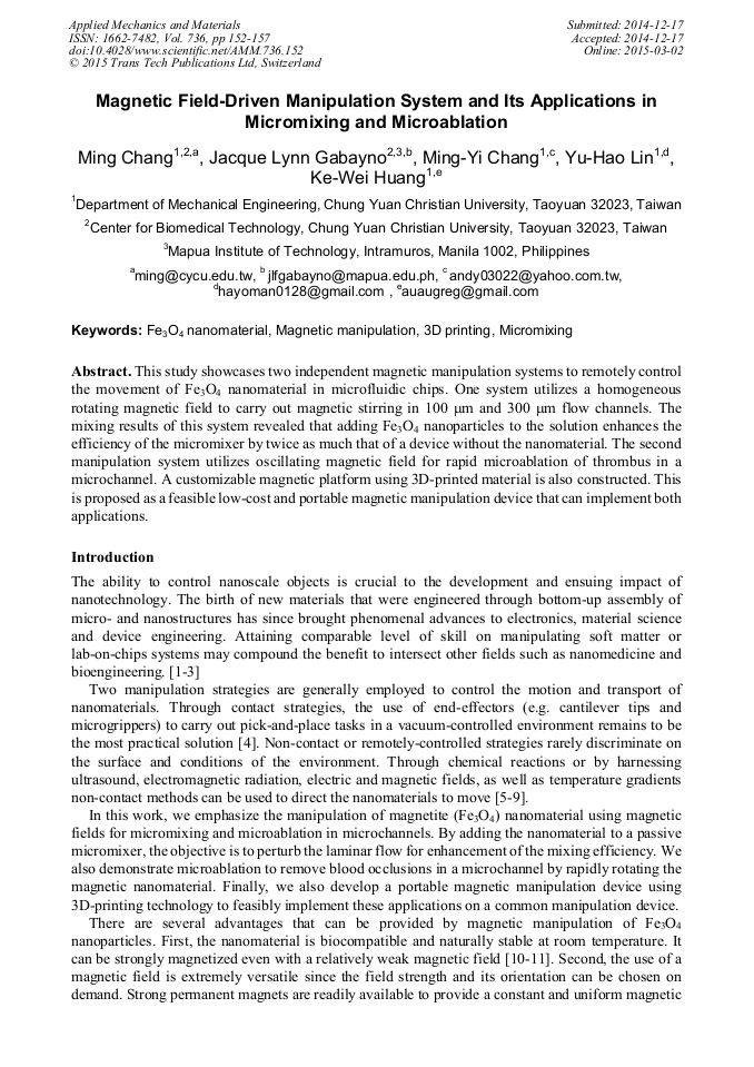 Magnetic Field-Driven Manipulation System and its Applications in ...