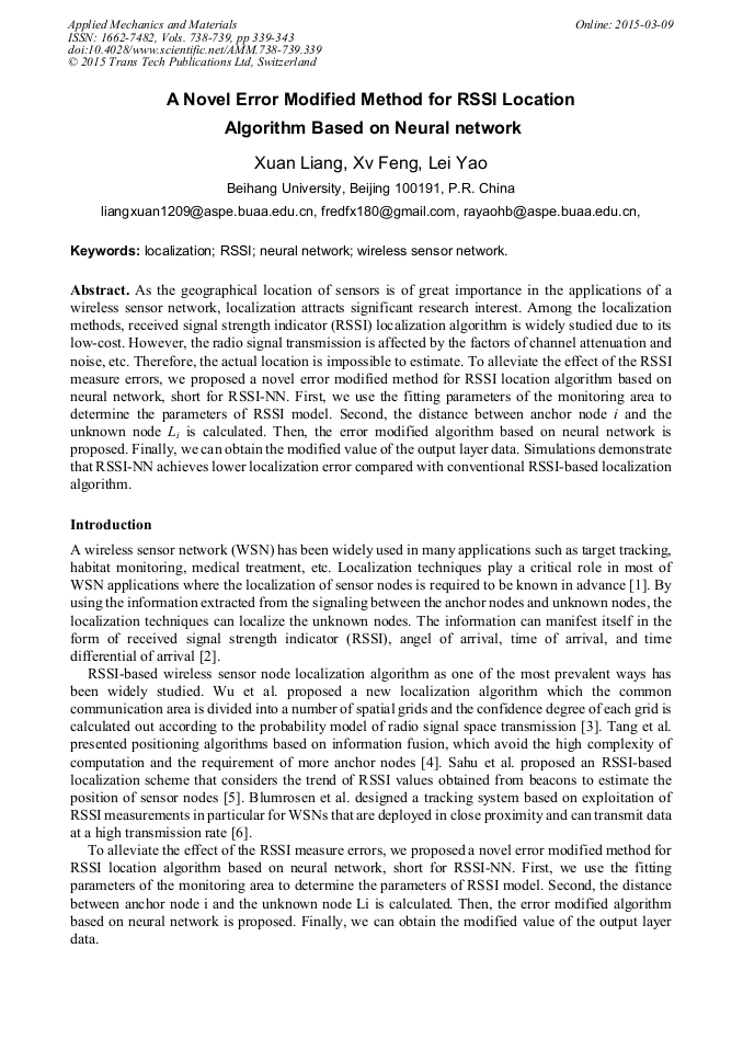 A Novel Error Modified Method for RSSI Location Algorithm Based on ...