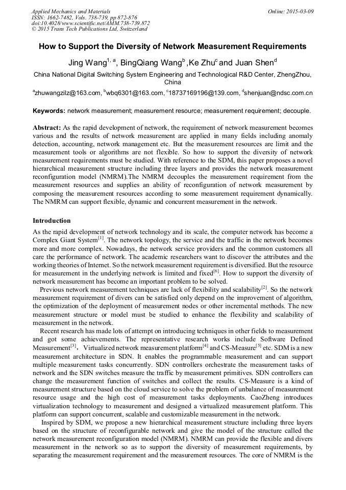 How To Support The Diversity Of Network Measurement Requirements how-to-support-the-diversity-of-network-measurement-requirements