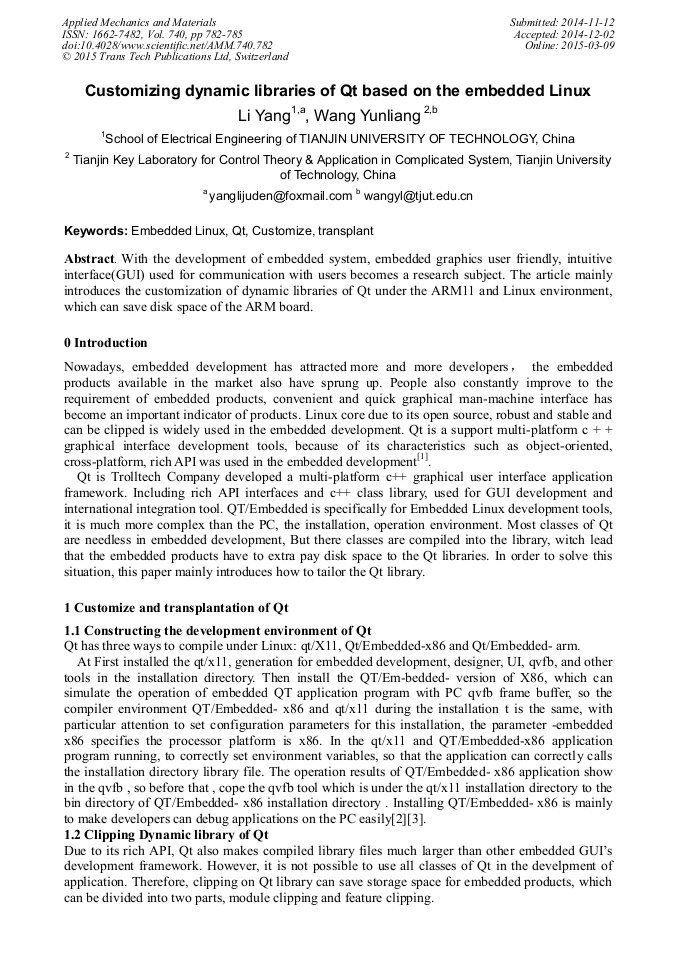 Customizing Dynamic Libraries of Qt Based on the Embedded Linux ...