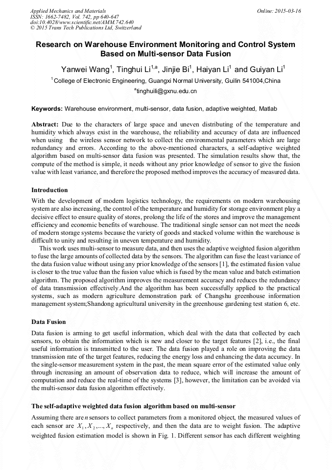 Research on Warehouse Environment Monitoring and Control System Based ...