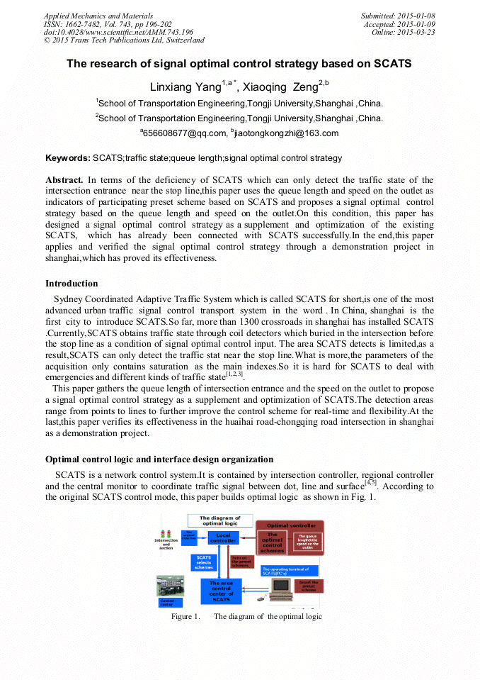 The Research of Signal Optimal Control Strategy Based on SCATS ...