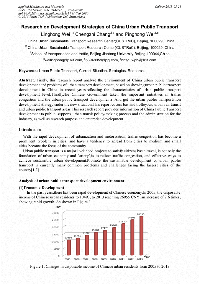 Research on Development Strategies of China Urban Public Transport ...