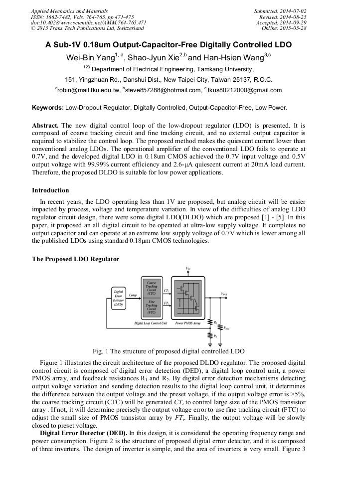 A Sub-1V 0.18um Output-Capacitor-Free Digitally Controlled LDO ...