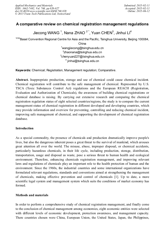 A Comparative Review on Chemical Registration Management Regulations ...