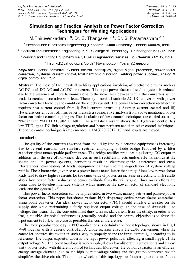 Simulation and Practical Analysis on Power Factor Correction Techniques ...