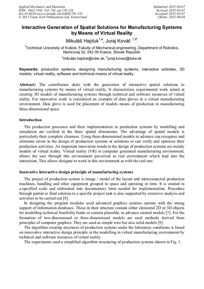Interactive Generation of Spatial Solutions for Manufacturing Systems ...