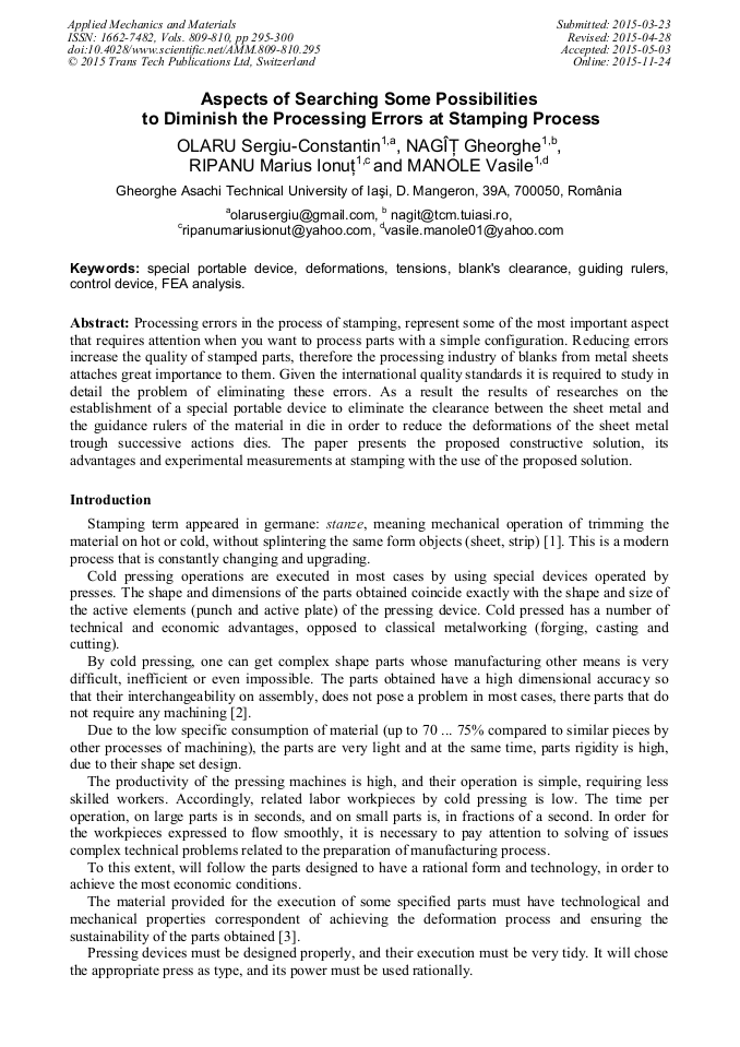 Aspects of Searching some Possibilities to Diminish the Processing ...