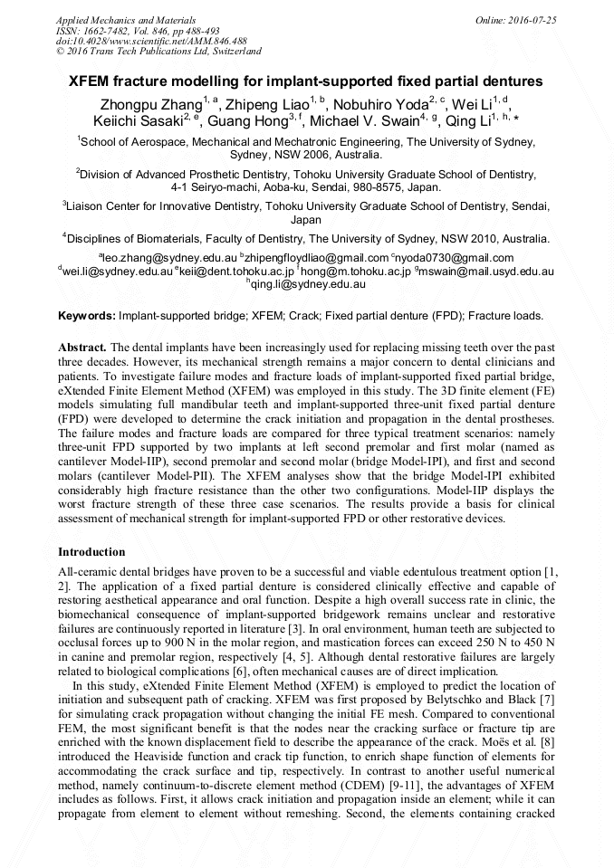 XFEM Fracture Modelling for Implant-Supported Fixed Partial Dentures ...