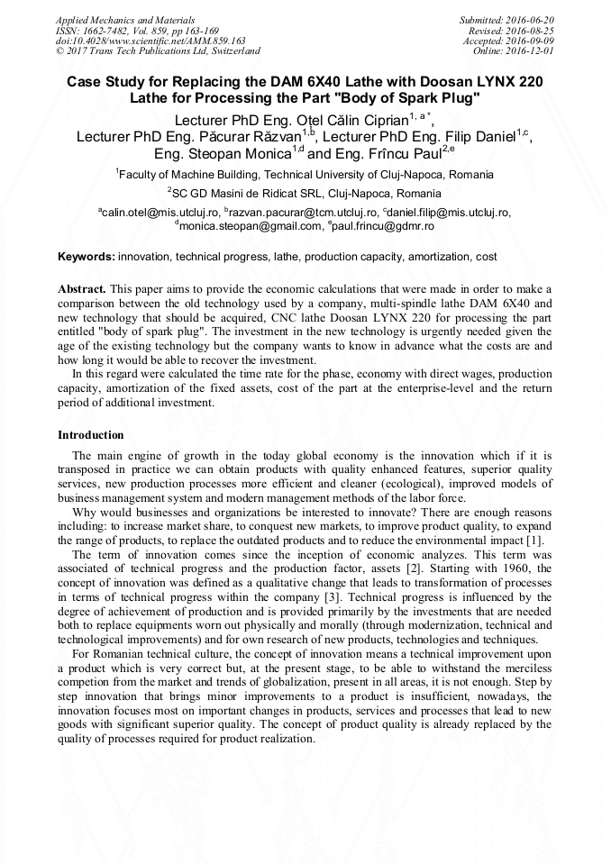 Case Study for Replacing the DAM 6X40 Lathe with Doosan LYNX 220 Lathe ...
