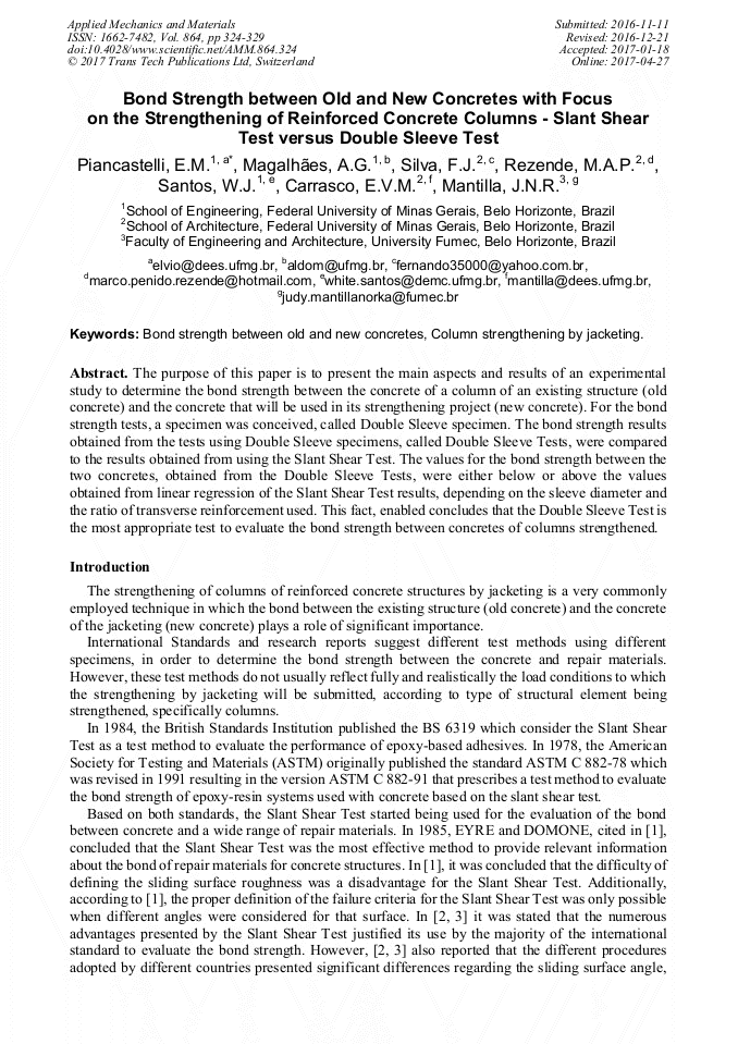 Bond Strength between Old and New Concretes with Focus on the ...