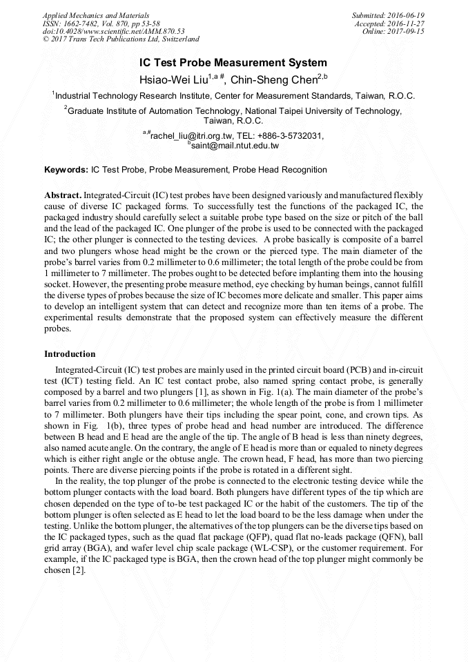 IC Test Probe Measurement System | Scientific.Net