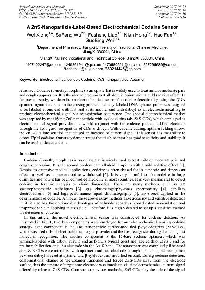 A ZnS-Nanoparticle-Label-Based Electrochemical Codeine Sensor ...