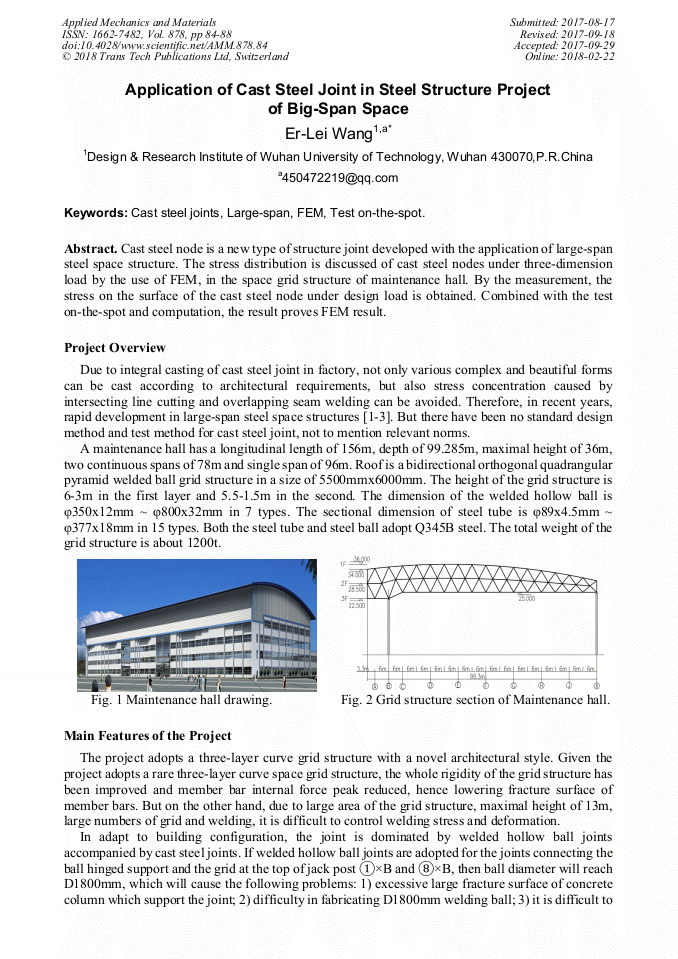 Application of Cast Steel Joint in Steel Structure Project of Big-Span ...
