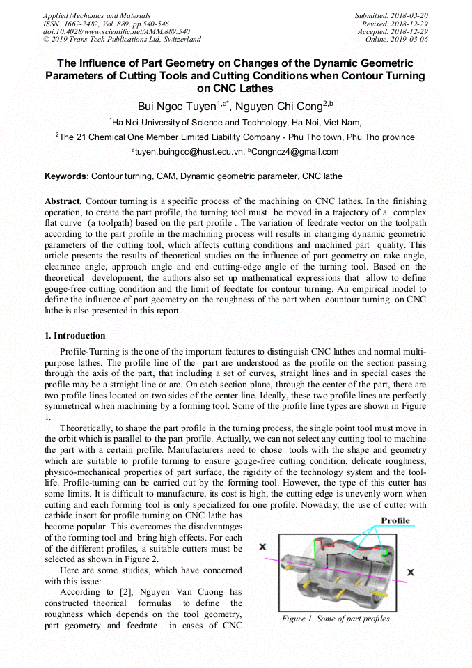 The Influence of Part Geometry on Changes of the Dynamic Geometric ...