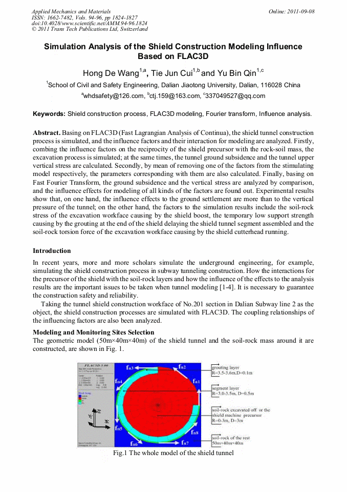 Simulation Analysis of the Shield Construction Modeling Influence Based ...
