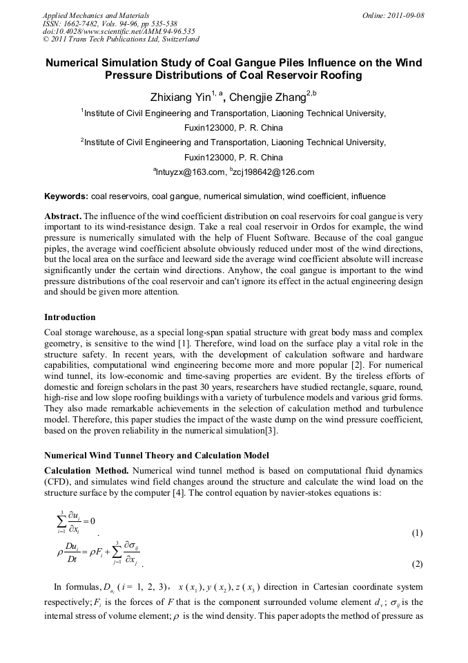 Numerical Simulation Study of Coal Gangue Piles Influence on the Wind ...