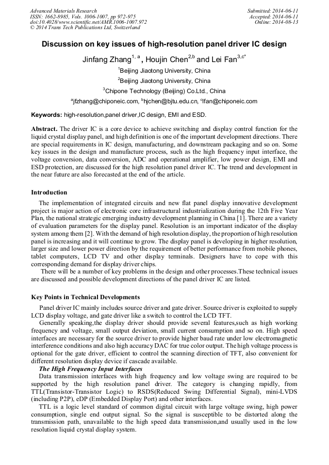 Discussion on Key Issues of High-Resolution Panel Driver IC Design ...