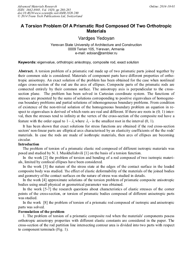 A Torsion Problem of a Prismatic Rod Composed of Two Orthotropic ...