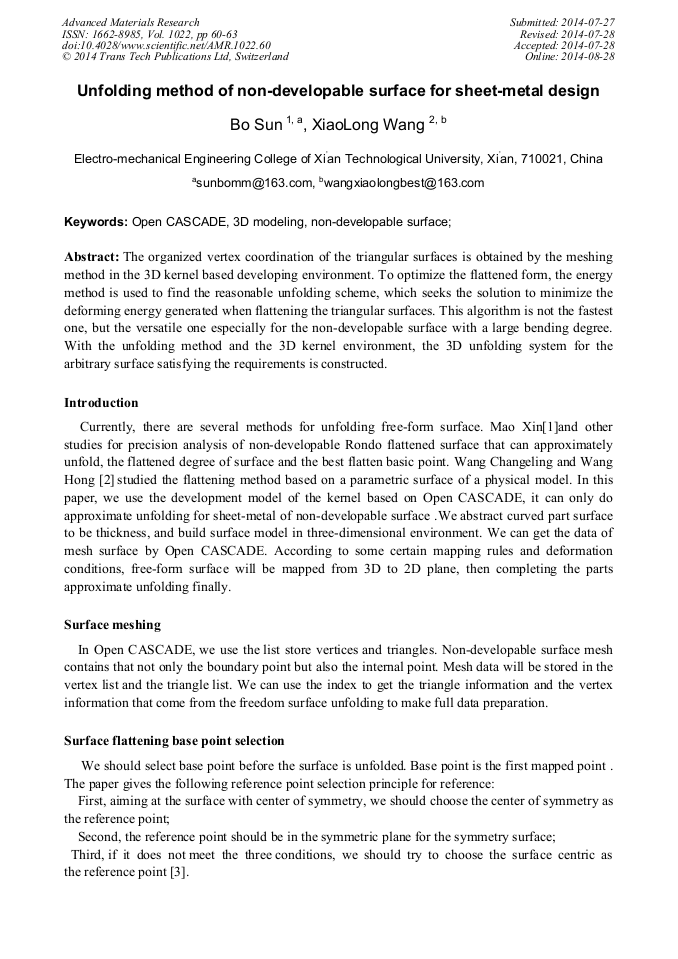 Unfolding Method of Non-Developable Surface for Sheet-Metal Design ...