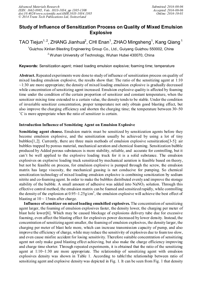 Study of Influence of Sensitization Process on Quality of Mixed ...