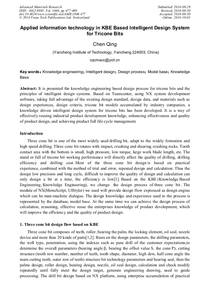 Applied Information Technology in KBE Based Intelligent Design System ...