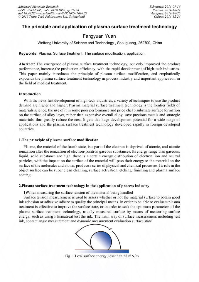 The Principle and Application of Plasma Surface Treatment Technology ...