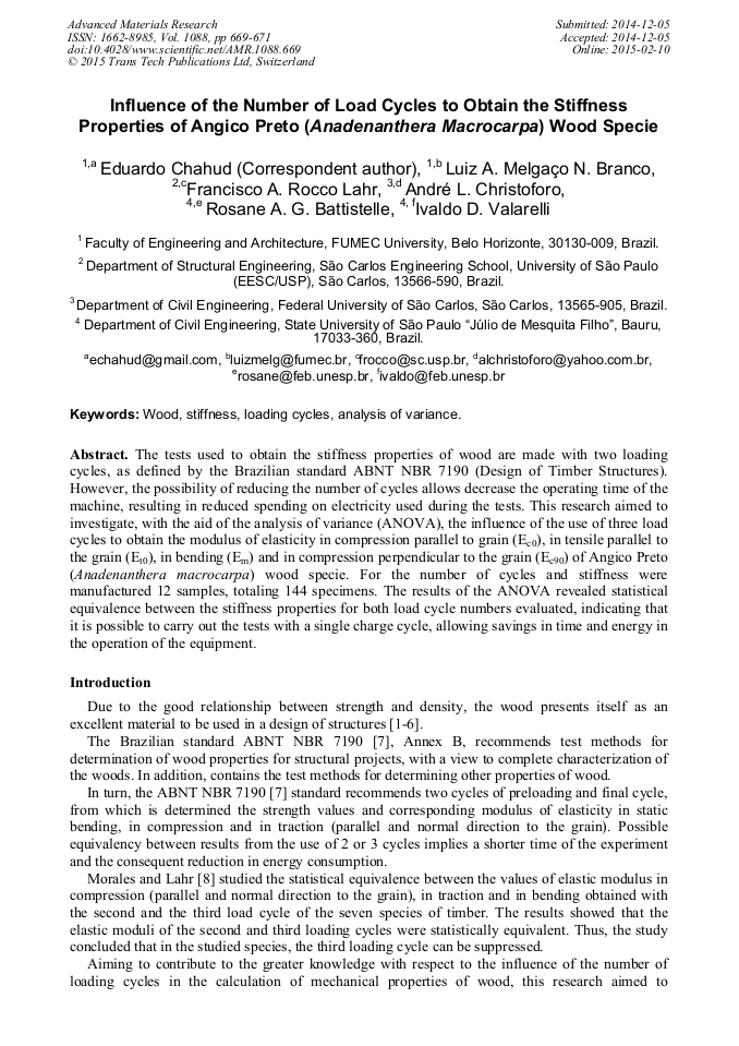 Influence of the Number of Load Cycles to Obtain the Stiffness ...
