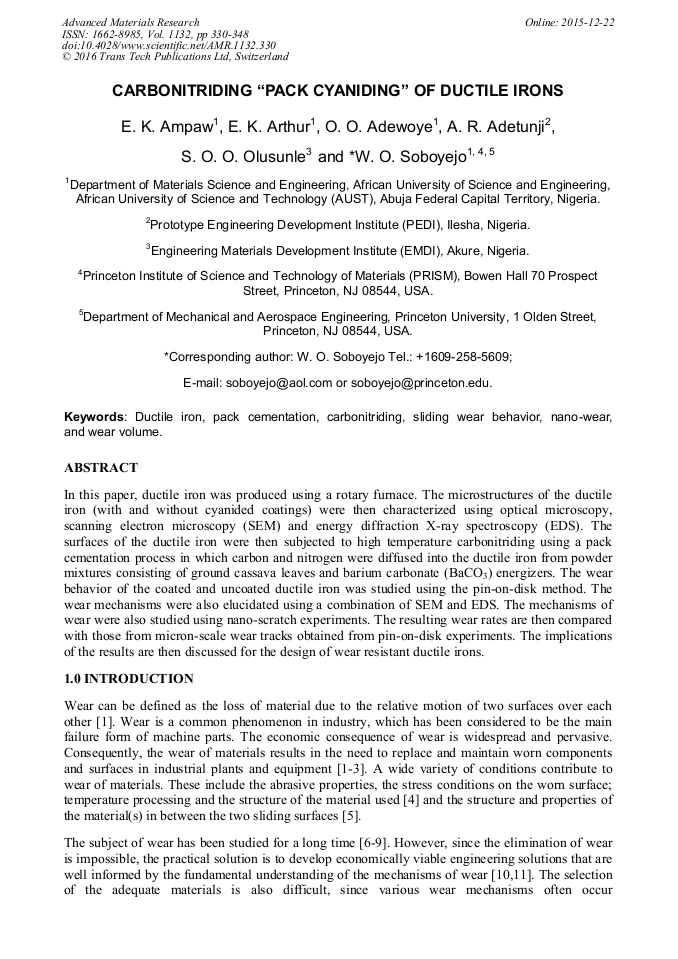 Carbonitriding “Pack Cyaniding” of Ductile Irons | Scientific.Net