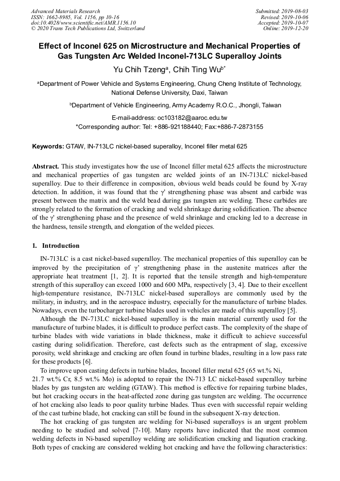 Effect of Inconel 625 on Microstructure and Mechanical Properties of ...