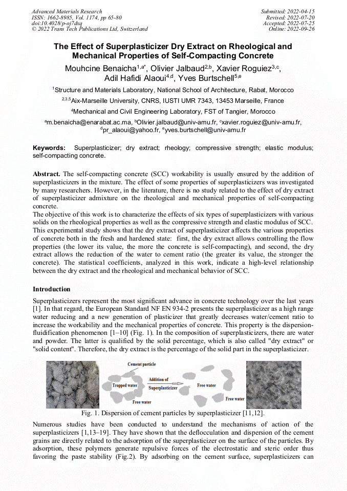 The Effect of Superplasticizer Dry Extract on Rheological and ...
