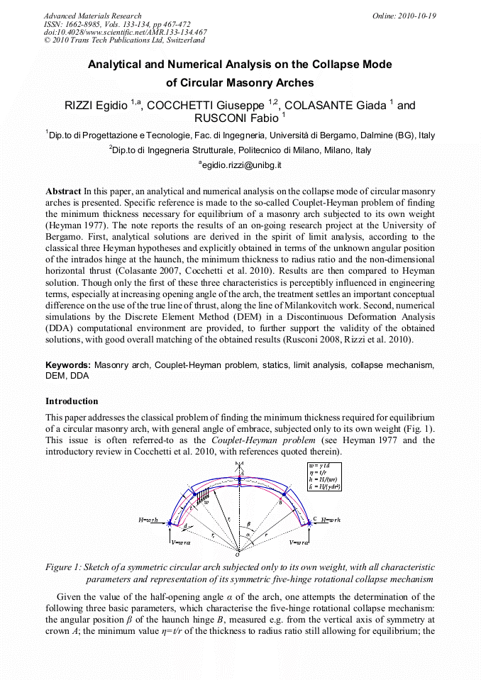 Analytical and Numerical Analysis on the Collapse Mode of Circular ...