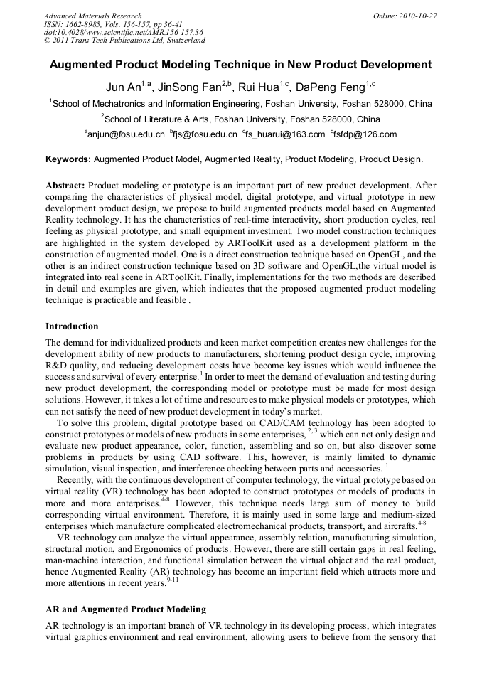 Augmented Product Modeling Technique in New Product Development ...