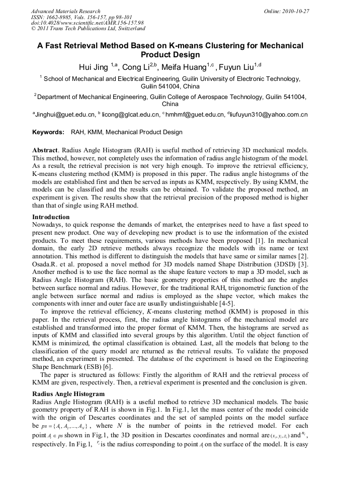 A Fast Retrieval Method Based on K-Means Clustering for Mechanical ...