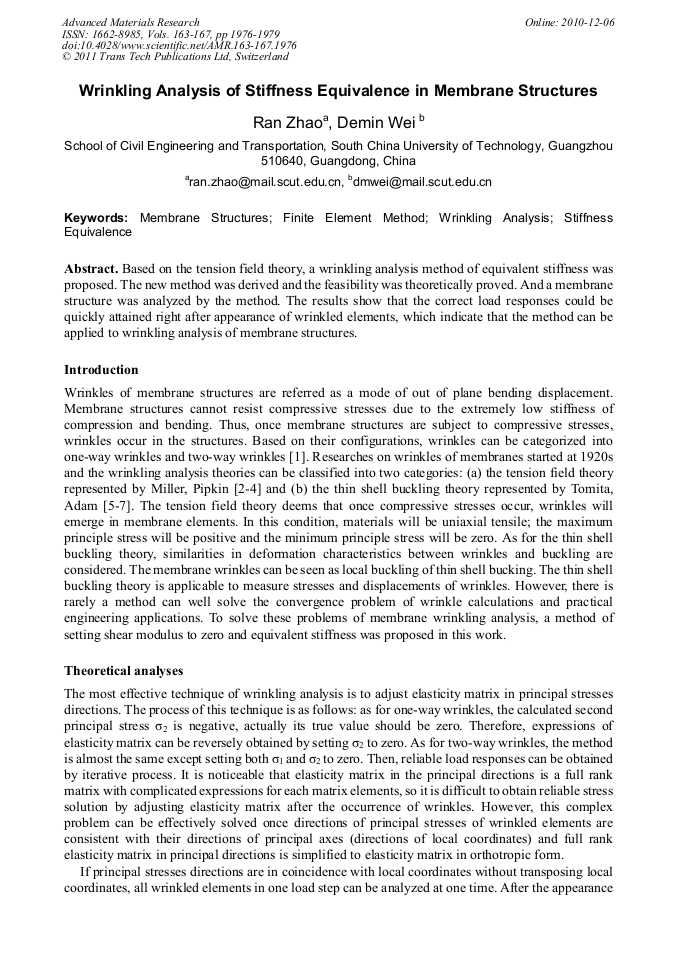 Wrinkling Analysis of Stiffness Equivalence in Membrane Structures ...