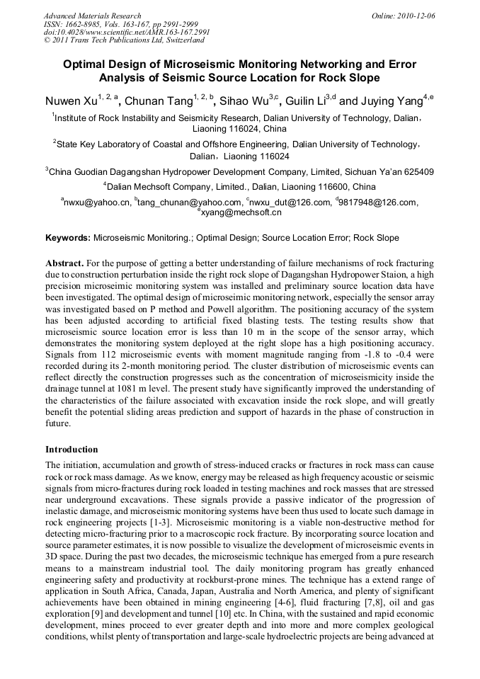 Optimal Design Of Microseismic Monitoring Networking And Error Analysis Of Seismic Source