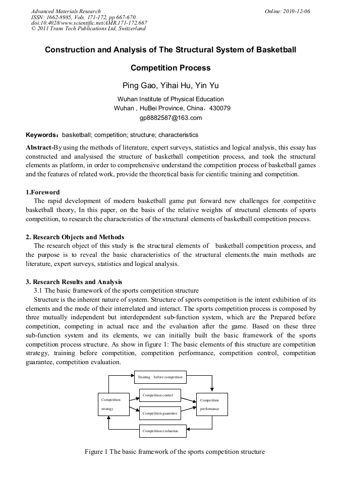 Construction and Analysis of the Structural System of Basketball ...