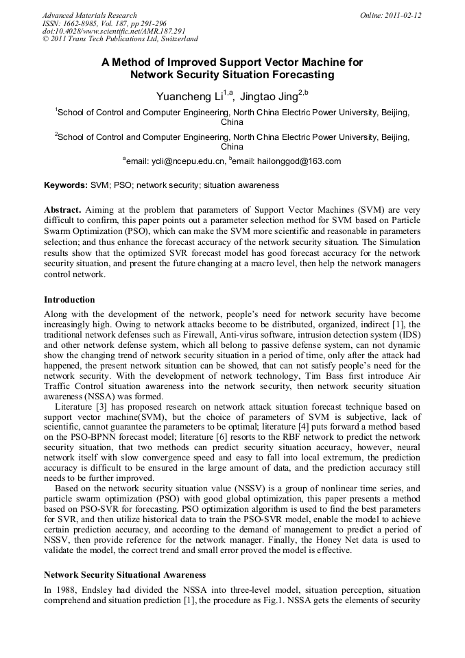A Method of Improved Support Vector Machine for Network Security ...