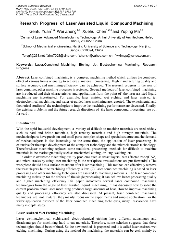 Research Progress of Laser Assisted Liquid Compound Machining ...