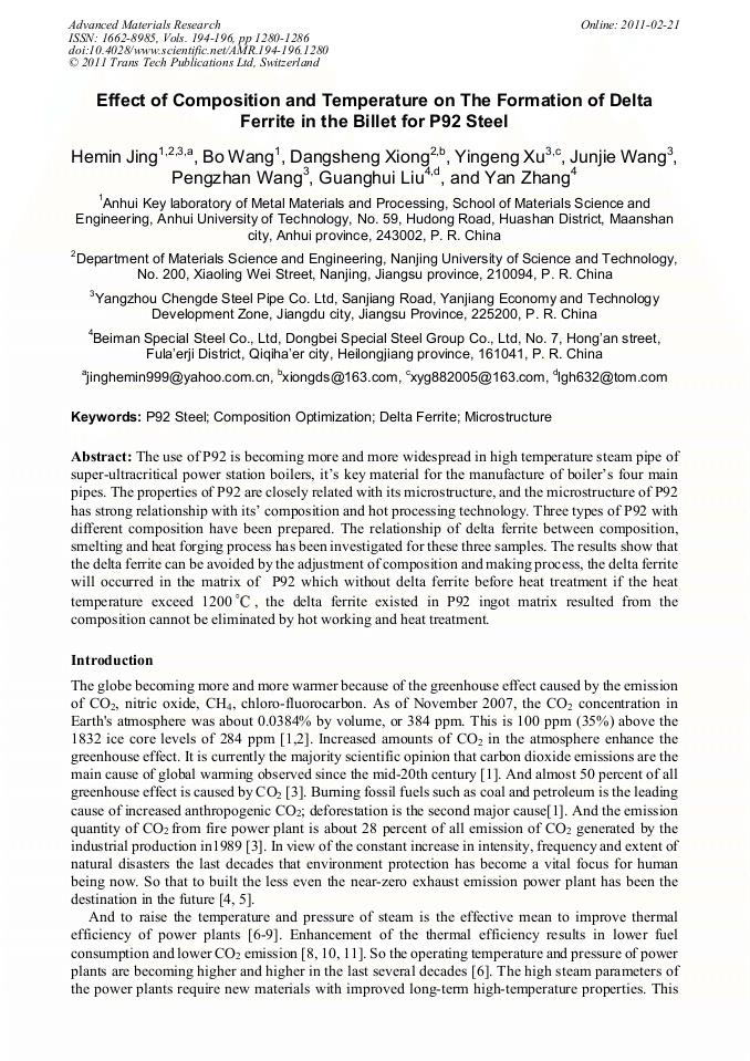 Effect of Composition and Temperature on the Formation of Delta Ferrite ...