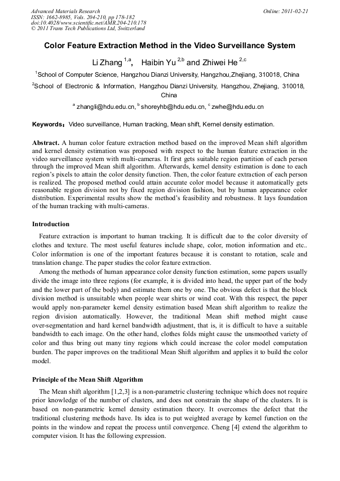 Color Feature Extraction Method in the Video Surveillance System ...