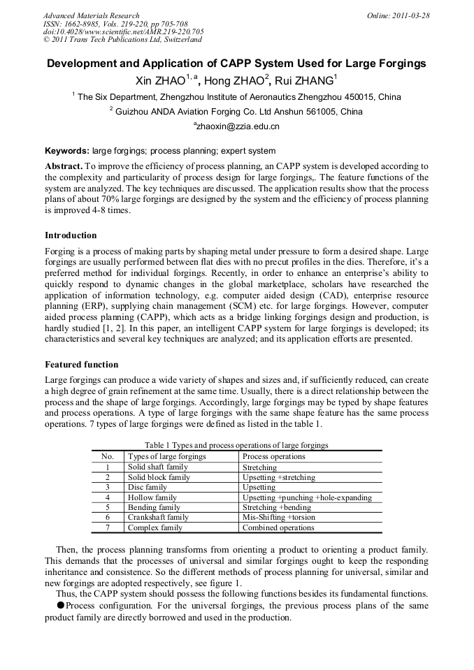 Development and Application of CAPP System Used for Large Forgings ...