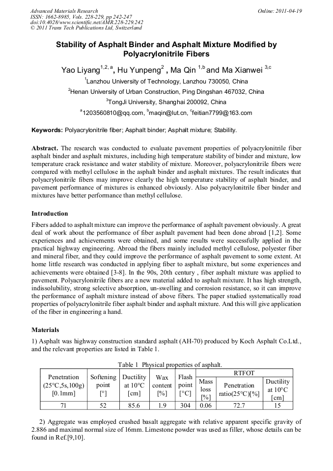 Stability of Asphalt Binder and Asphalt Mixture Modified by ...