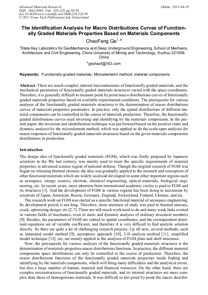 The Identification Analysis for Macro Distributions Curves of ...