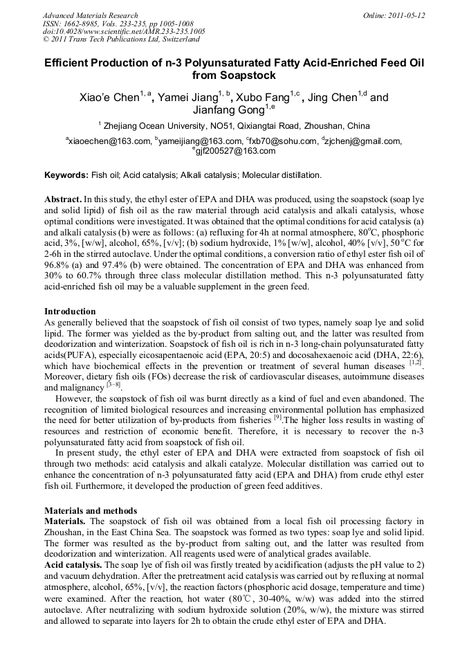 Efficient Production of n-3 Polyunsaturated Fatty Acid-Enriched Feed ...