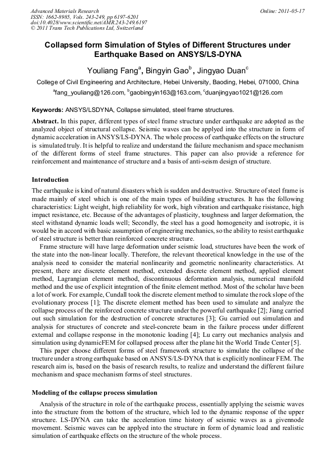 Collapsed Form Simulation of Styles of Different Structures under ...
