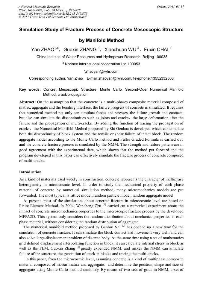 Simulation Study of Fracture Process of Concrete Mesoscopic Structure ...