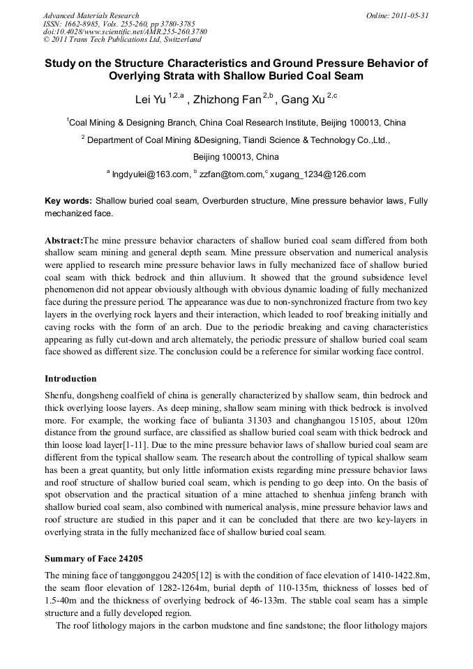 Study on the Structure Characteristics and Ground Pressure Behavior of ...